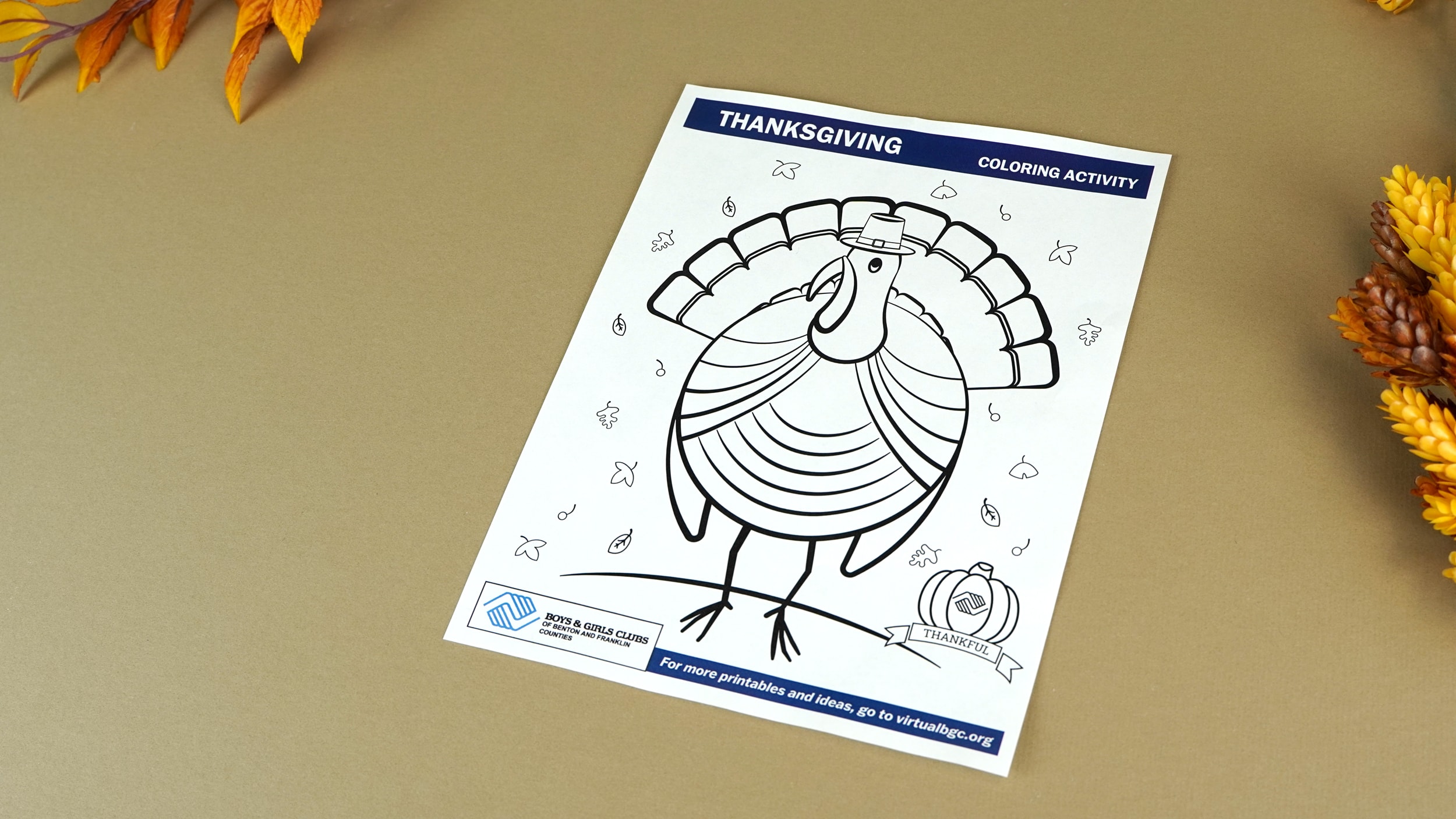 Printable Thanksgiving Coloring Activity Virtual Club
